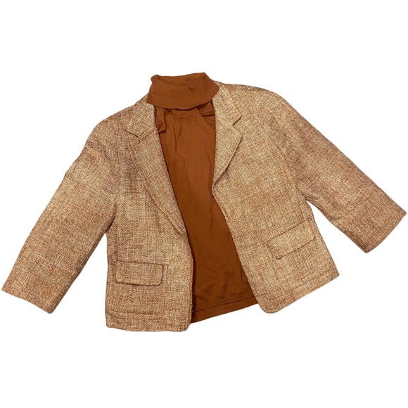Talbots | Jackets & Coats | Vintage Talbots Woven Tan Burlap Tweed ...